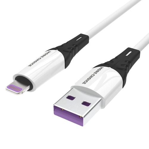 PURE Дата-кабель USB 2.4A для Lightning 8-pin More choice K35i силикон 1м White