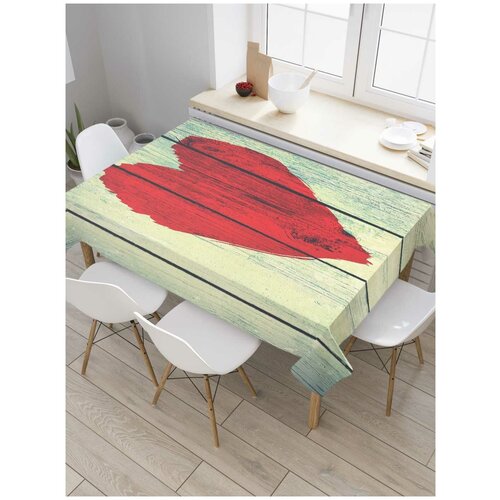Скатерть прямоугольная JoyArty на кухонный стол "Любовь повсюду" из оксфорда, 120x145 см