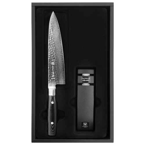 Набор из кухонного Шеф ножа 20 см (37 слоев) YAXELL Zen и точилки арт. YA35500-002