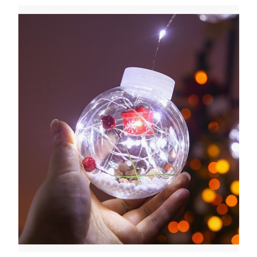 Новогодняя гирлянда светодиодная - Карниз/ бахрома "Шары с подарками", 10 LED, белая, 3 м, 8 режимов, с возможностью наращивания