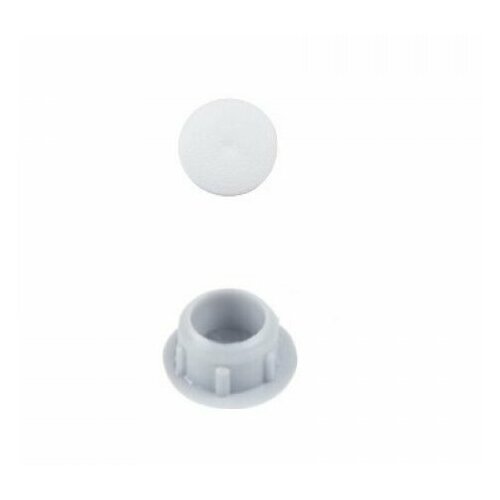 Пластиковая заглушка под отверстие диаметром 10мм, белого цвета, с диаметром шляпки 12мм (30шт)