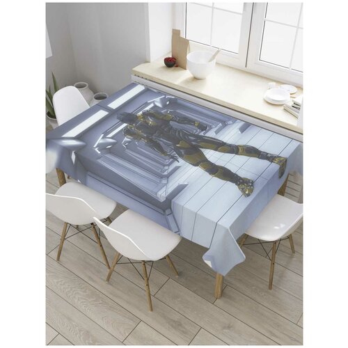 Скатерть прямоугольная JoyArty на кухонный стол "Космический воин" из оксфорда, 120x145 см