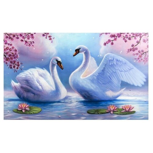 Topposters Картина на холсте "Лебеди на пруду" 60*100 см