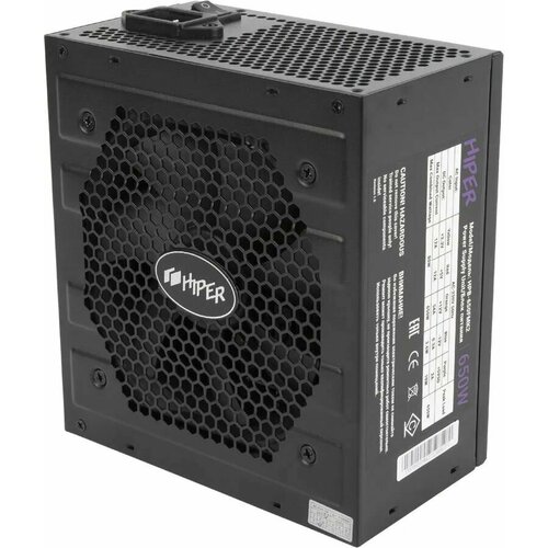 Блок питания HIPER HPB-650FMK2, 650Вт, 120мм, черный, retail