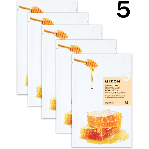 MIZON Тканевая маска для лица с экстрактом маточного молочка Joyful Time Essence Mask Royal Jelly 5 шт.23 гр