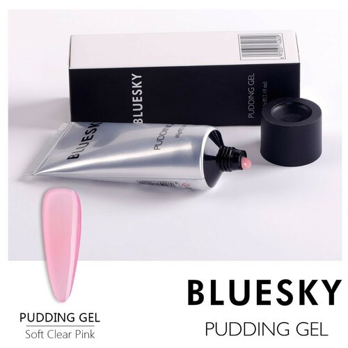 Bluesky, Pudding polygel - полигель камуфлирующий Soft Clear Pink (прозрачный розовый), 60 мл