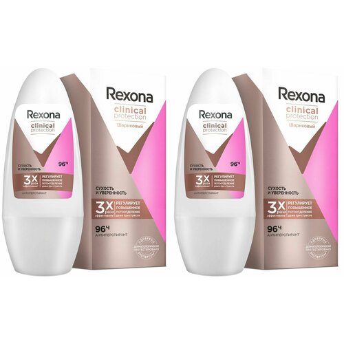 REXONA CLINICAL PROTECTION Део-шарик Сухость и уверенность 50мл ,2шт.