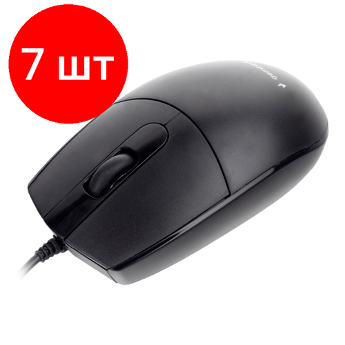 Комплект 7 штук, Мышь компьютерная Gembird MOP-420, USB, черный, 1000 DPI, кабель 1.8м