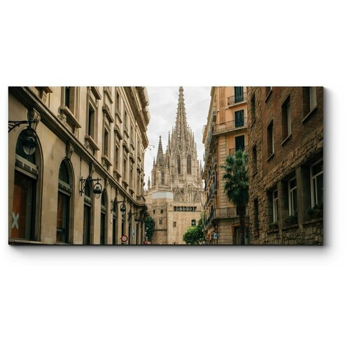 Модульная картина На улочках Барселоны50x25