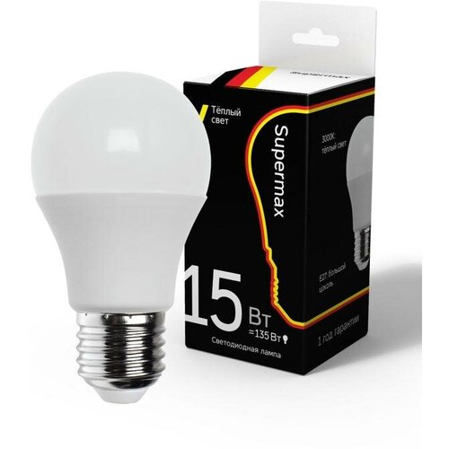 Лампа светодиодная Supermax А60 15Вт стандарт E27 230В 3000К Sup_LED15wA60E2730 космос