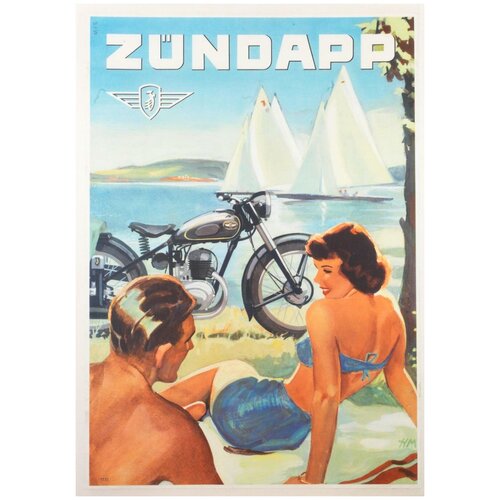 Постер / Плакат / Картина Мотоциклы - Мотоцикл Zundapp 50х70 см в подарочном тубусе