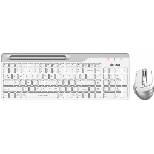 Комплект (клавиатура+мышь) A4TECH Fstyler FB2535C, USB, беспроводной, белый [fb2535c icy white]