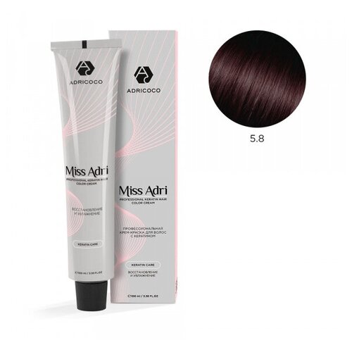 ADRICOCO Miss Adri крем-краска для волос с кератином, 5.8 светлый коричневый шоколад
