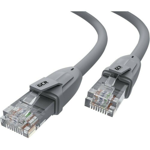 GCR Патч-корд прямой 1.5m UTP кат.6, серый, 24 AWG, литой, ethernet high speed, RJ45, T568B (GCR-52418)