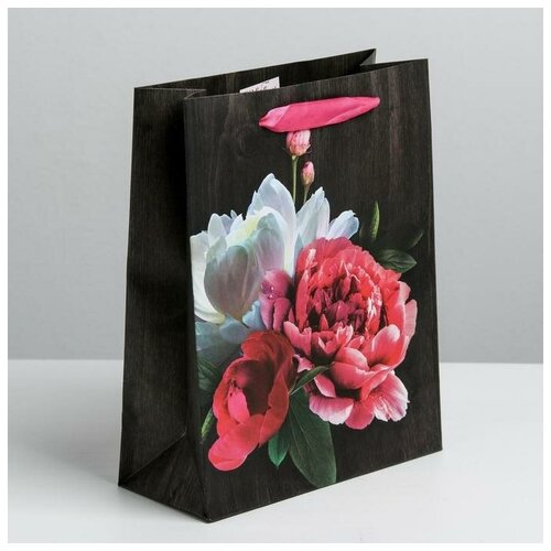 Пакет ламинированный вертикальный "Цветы любви", ML 23 x 27 x 11,5 см