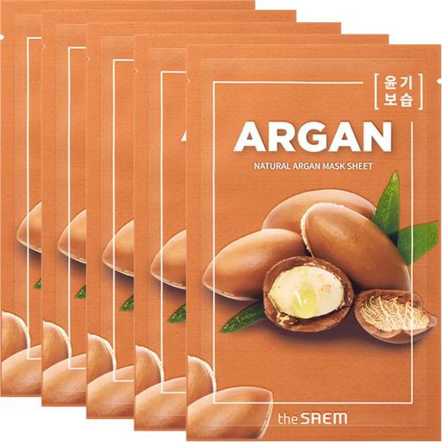 Маска для лица тканевая с экстрактом арганы The Saem Natural Argan Mask Sheet, 21 мл - 5 шт