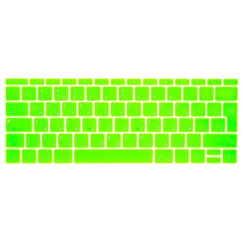 Накладка на клавиатуру для Macbook 12/Pro 13/15 2016 - 2019, без Touch Bar, Rus/Eu, Viva, силиконовая, зеленая