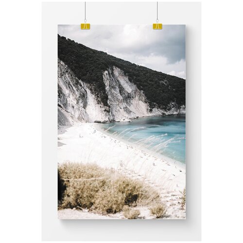Постер на стену для интерьера Postermarkt Пляж с белым песком, размер 70х100 см, постеры картины для интерьера в тубусе