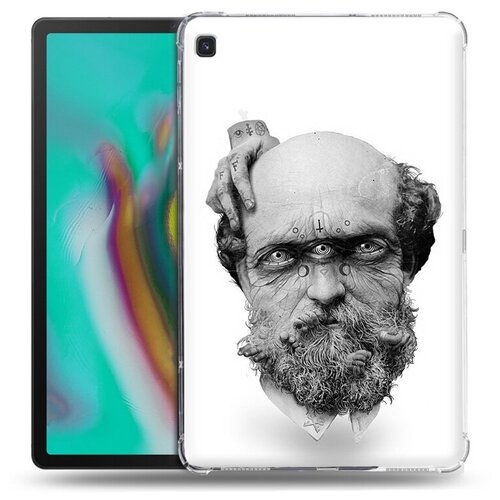 Чехол задняя-панель-накладка-бампер MyPads страшный бородатый мужчина абстракция для Samsung Galaxy Tab S5e 10.5 SM-T720/T725 (2019) противоударный