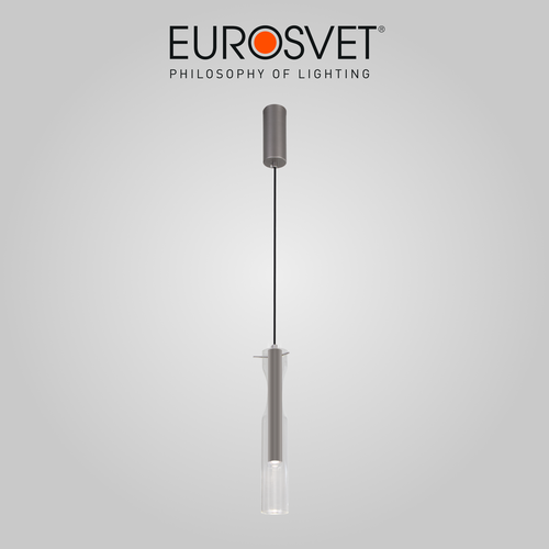 Подвесной светильник светодиодный со стеклянным плафоном Eurosvet Swan 50254/1 LED, 4000 К, графит, IP20