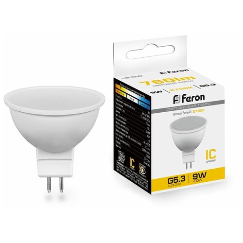 Лампа светодиодная Feron LB-560 25839, G5.3, MR16, 9 Вт, 2700 К