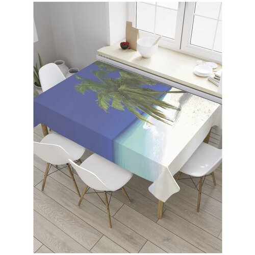 Скатерть прямоугольная JoyArty на кухонный стол "Вечерний пляж" из оксфорда, 120x145 см