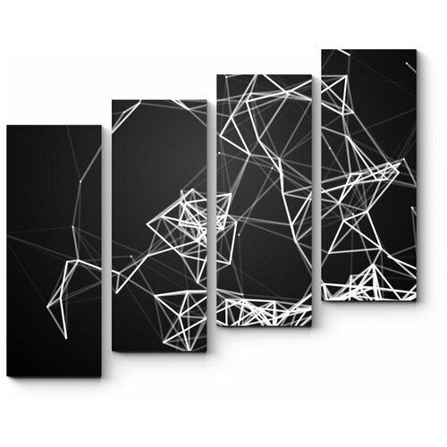 Модульная картина Сияющие линии на черном 120x104
