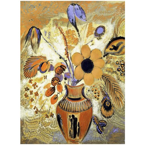 Постер / Плакат / Картина Этрусская ваза с цветами 50х70 см в подарочном тубусе