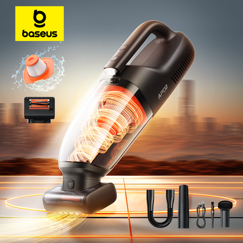 Беспроводной Ручной пылесос Baseus AP02 Handheld Vacuum Cleaner 6000 Па (для автомобиля, для дома, с моторизованной роликовой щёткой для домашних животных, для шерсти)