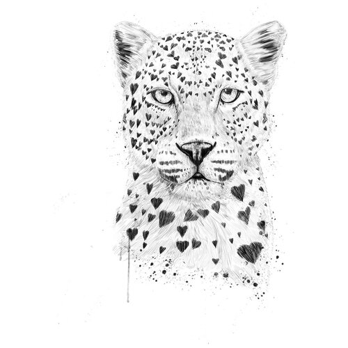 Интерьерный постер "Lovely leopard" размера 40x50 см 400*500 мм репродукция без рамы в тубусе для декора комнаты офиса дома дизайна спальни гостиной