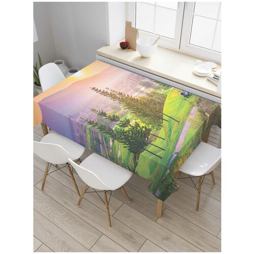 Скатерть прямоугольная JoyArty на кухонный стол "Лесной гольф" из оксфорда, 120x145 см