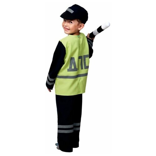Карнавальный костюм 'Полицейский ДПС', куртка, брюки, кепка, жезл, р-р 32-34, рост 128-134 см