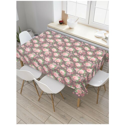 Скатерть прямоугольная JoyArty на кухонный стол "Текстиль ретро роз" из оксфорда, 120x145 см