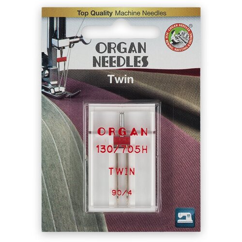 Иглы для быт. шв. машин ORGAN 90/4 1 шт в блистере 5102051BL двойные