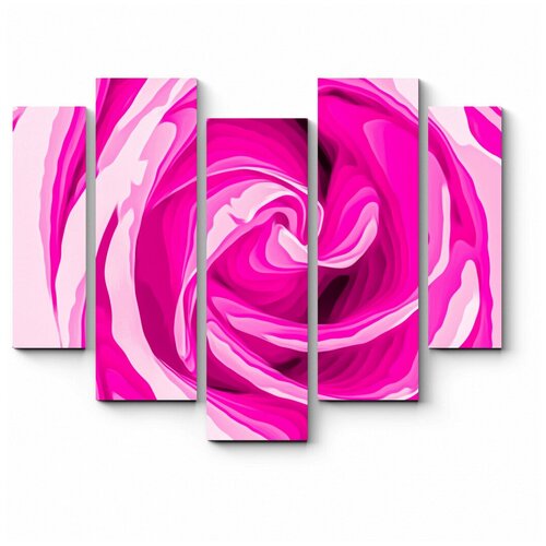 Модульная картина Розовая роза 161x131