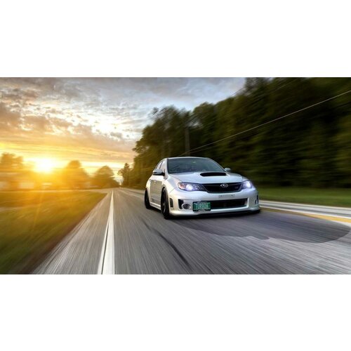 Картина на холсте 60x110 Альянс Лес "Subaru impreza субару sti car" на подрамнике / интерьер/ декор
