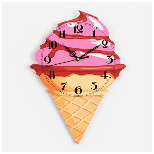 Соломон Часы настенные, серия: детские, "Мороженое-рожок", дискретный ход, 32 х 23 см