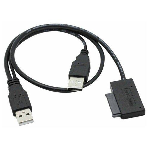 Orient переходник UHD-300SL, адаптер USB 2.0 to Slimline SATA, для оптических приводов ноутбука, двойной USB кабель 30831