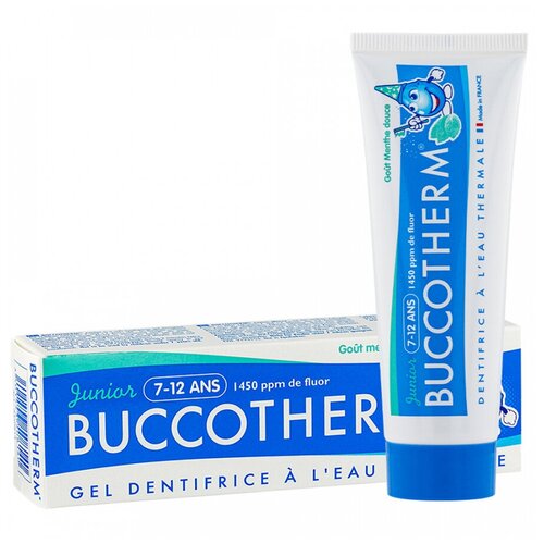 BUCCOTHERM детская зубная гель-паста со вкусом мяты с термальной водой и фтором (7-12 лет) 50 ml