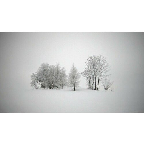 Картина на холсте 60x110 LinxOne "Вьюга снег зима новый год" интерьерная для дома / на стену / на кухню / с подрамником