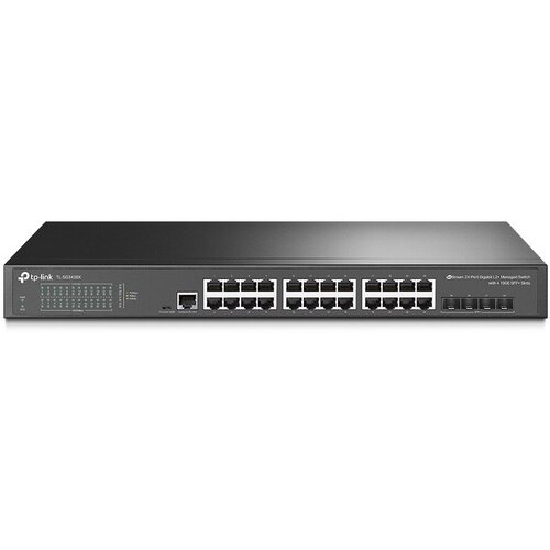 Коммутатор TP-LINK TL-SG3428X JetStream™ 24-port Pure-Gigabit L2+ Managed Switch, 24 10/100/1000Mbps RJ45, 4*10G SFP+ Slots