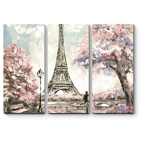Модульная картина Город любви весной, Париж 180x129