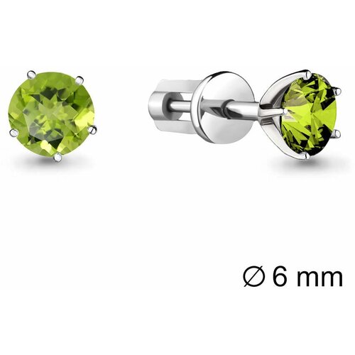 Серьги Diamant online, серебро, 925 проба, хризолит