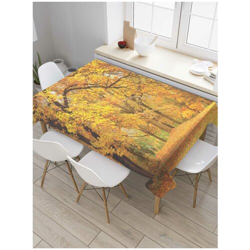 Скатерть прямоугольная JoyArty на кухонный стол "Желтеющий лес" из оксфорда, 120x145 см