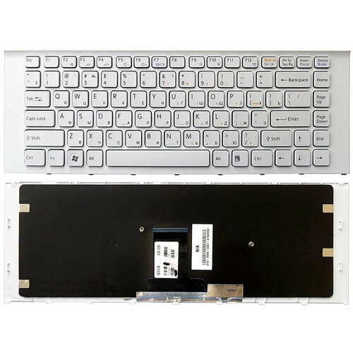 Клавиатура для Sony Vaio V1-487-920-21 белая с рамкой