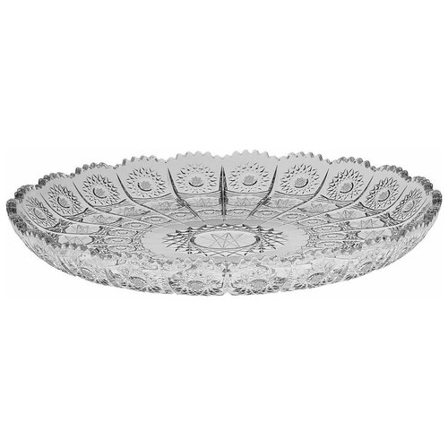 Блюдо 31 см круглое Crystal Bohemia "Хрусталь резной /500PK" / 122712