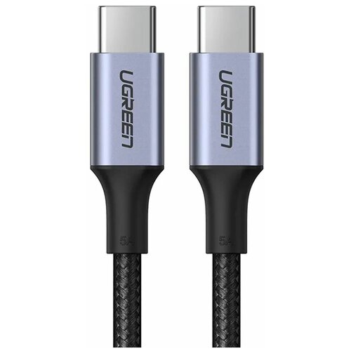 Кабель Ugreen USB C PD 100 Вт, в оплетке, цвет черный, 2 м (70429)