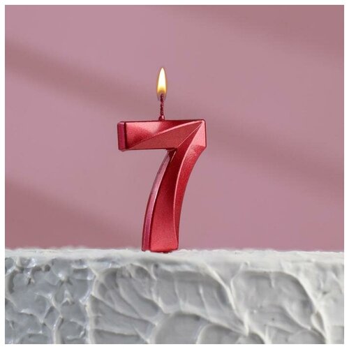 Свеча в торт на шпажке «‎Грань», цифра "7", 5 х 3.5 см