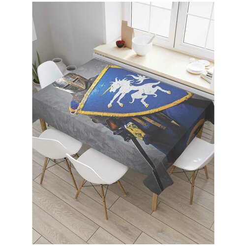 Скатерть прямоугольная JoyArty на кухонный стол "Бронированный рыцарь" из оксфорда, 120x145 см