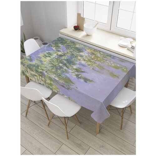 Скатерть прямоугольная JoyArty на кухонный стол "Расцвели сады" из оксфорда, 180x145 см